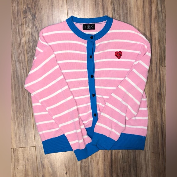 Cider | Sweaters | 32 Bubblegum Striped Sweater | Poshmark
